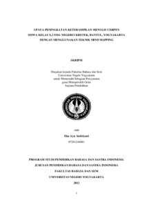 UPAYA PENINGKATAN KETERAMPILAN MENULIS CERPEN SISWA KELAS X.2 SMA NEGERI I KRETEK, BANTUL ...